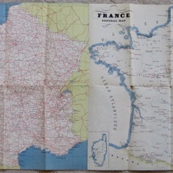 1950s Map of France - Etsy