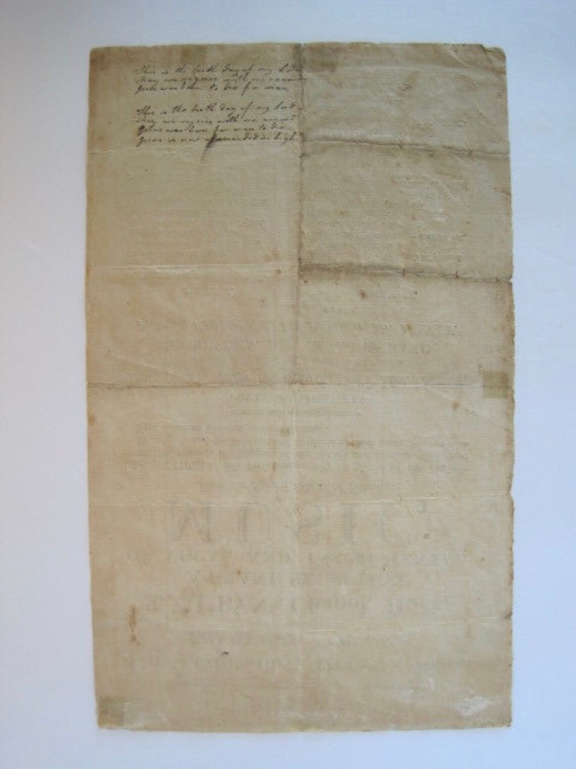 Original Circa 1805 Handbill for English Christmas Concert of Handel ...