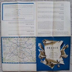 Vintage Tourist Map of France -- Early 1950s -- 15.25" X 30" - Etsy