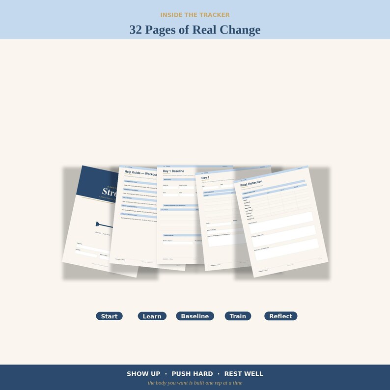 Fitness Tracker Printable PDF | 21 Day Workout Journal, Strength ...