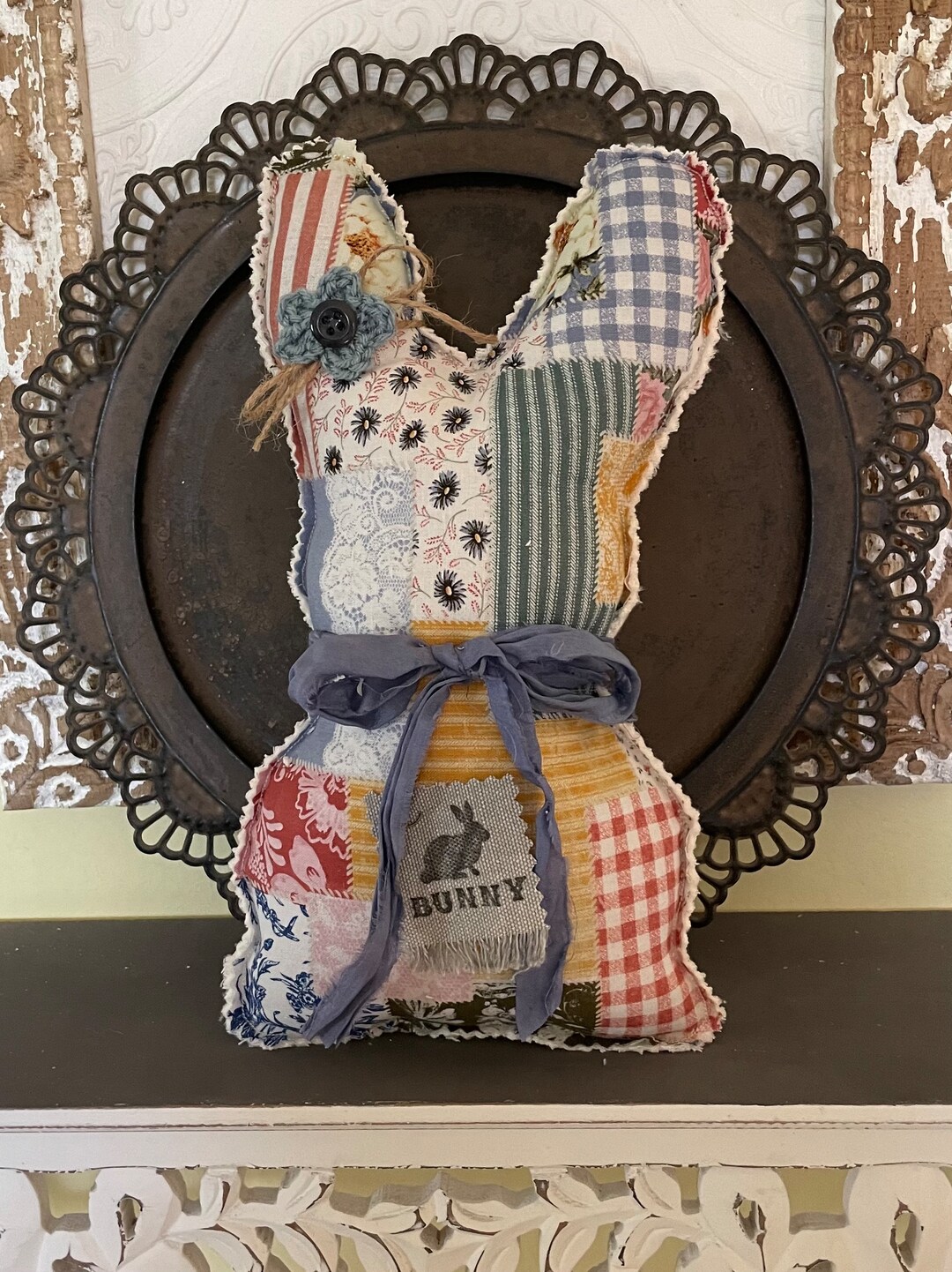 Patchwork Stuffed Bunny - Etsy