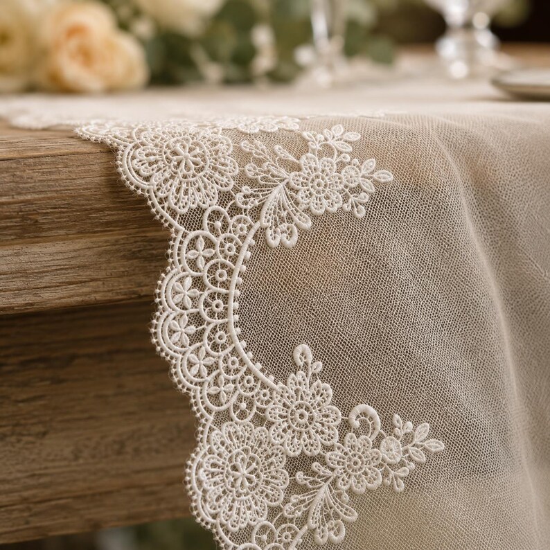 Custom Lace Wedding Table Runner, Personalized Welcome Banner, Custom ...