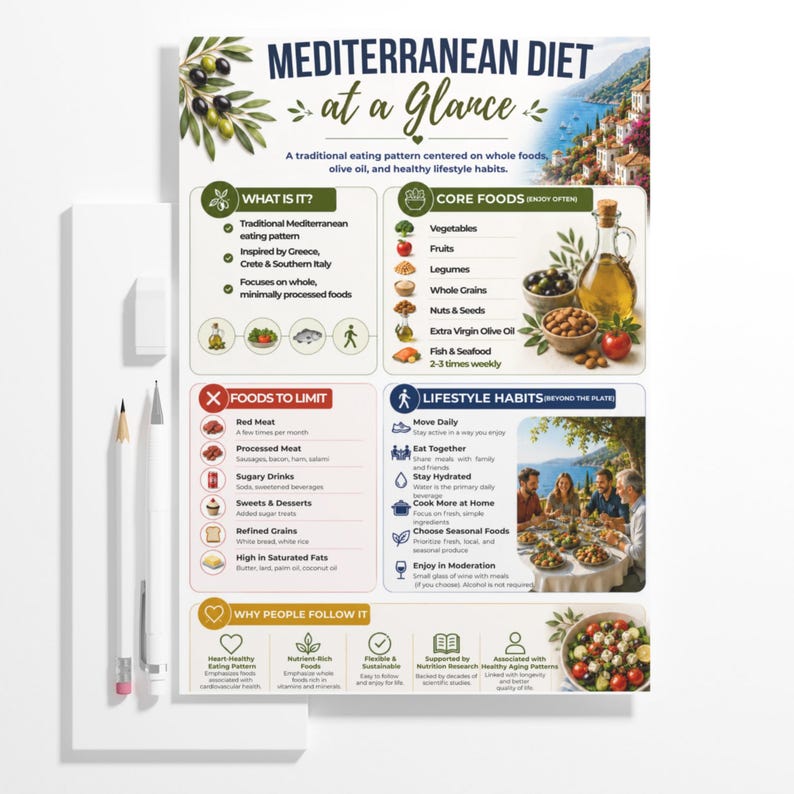 Mediterranean Diet Food List Printable | Mediterranean Foods Chart ...