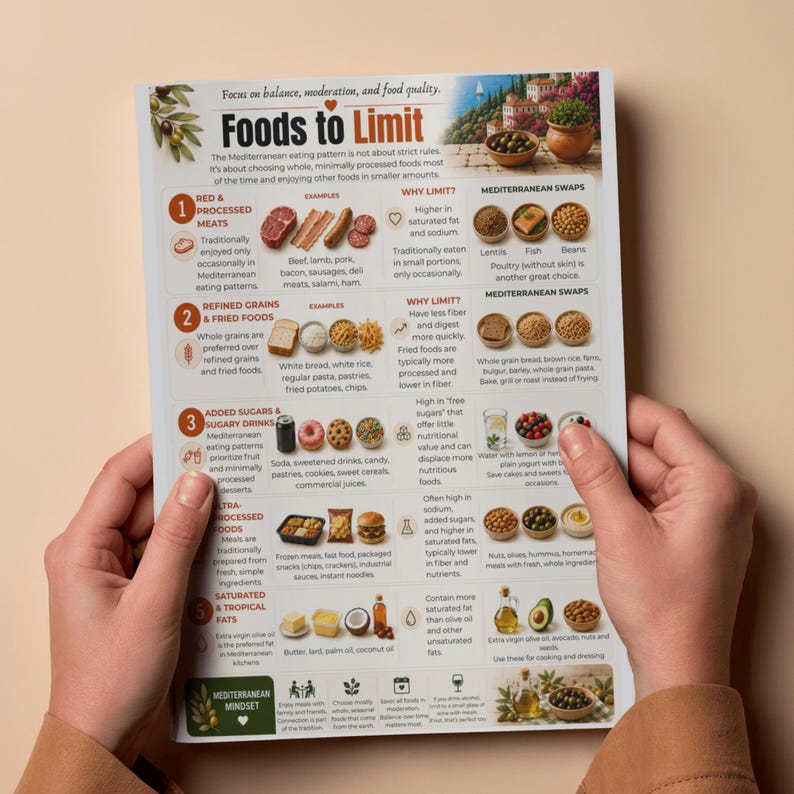 Mediterranean Diet Food List Printable | Mediterranean Foods Chart ...