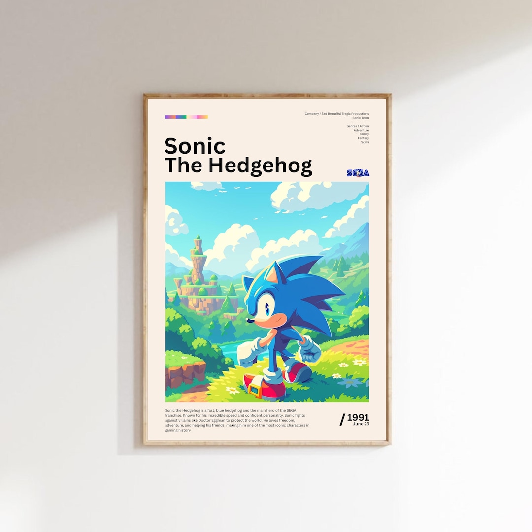 Sonic the Hedgehog Poster, SEGA Gaming Wall Art (digital Download) - Etsy