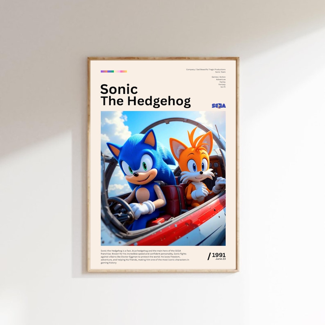 Sonic the Hedgehog Poster, SEGA Gaming Wall Art (digital Download) - Etsy