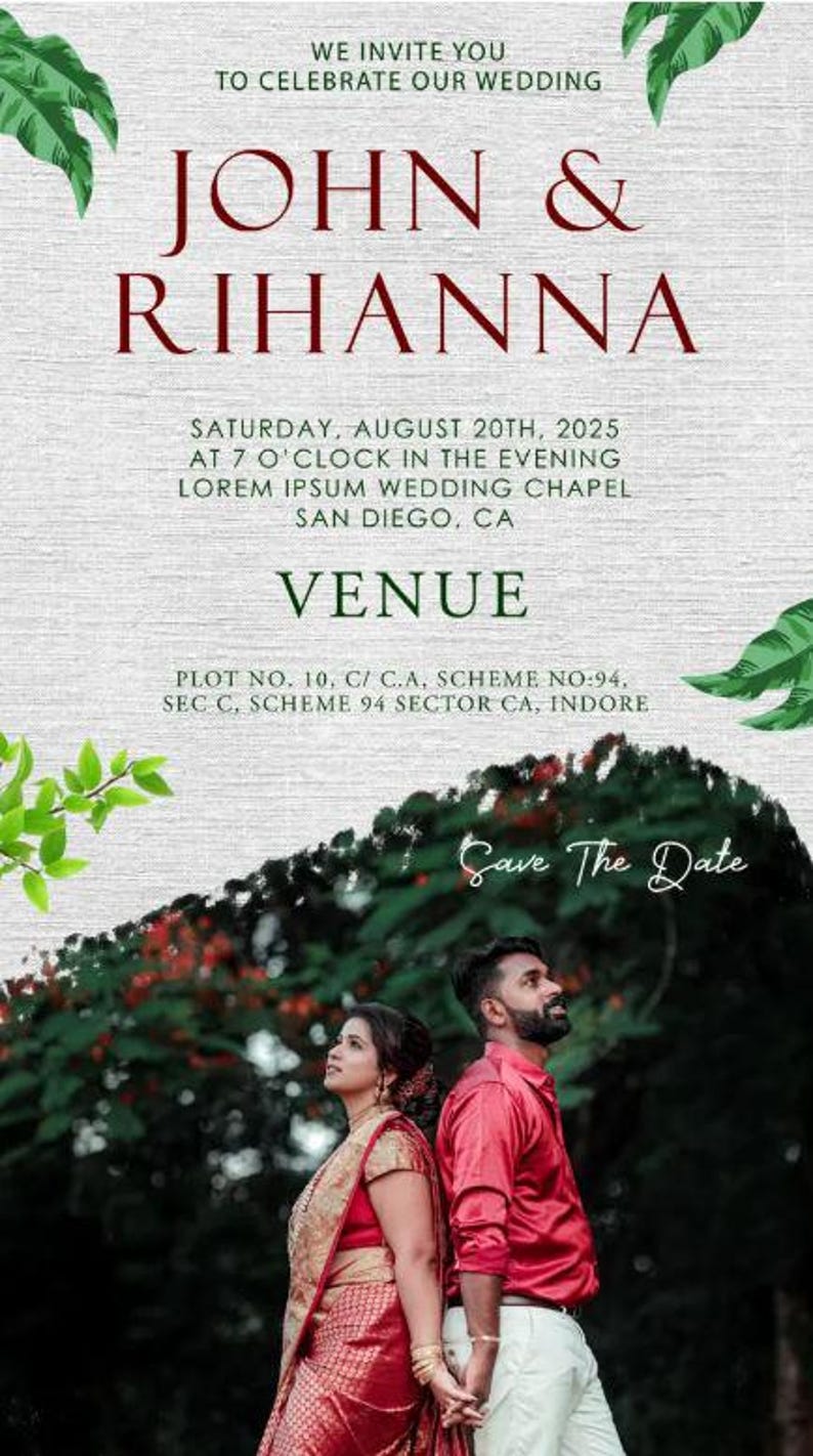 20 Whatsapp Wedding Invitations PSD Templates - Editable Digital ...