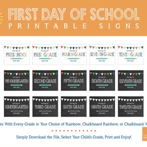 First Day of School Printable Signs, All Grades, 2025 2026 School Year ...