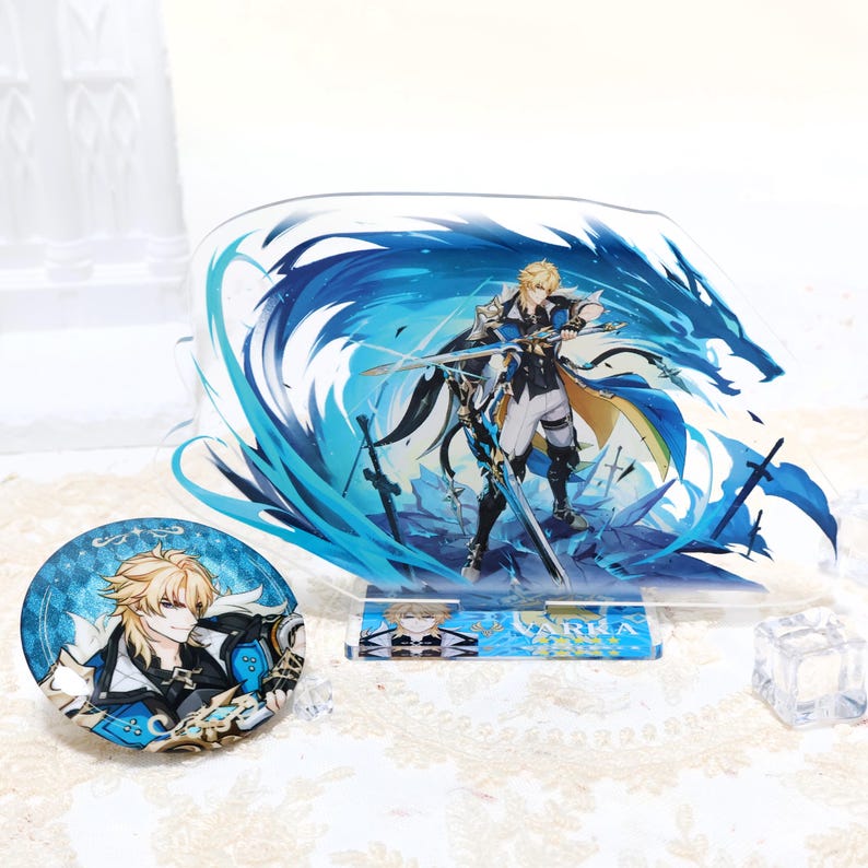 Limited Edition Genshin Impact Varka Acrylic Stand and Brushed Silver ...