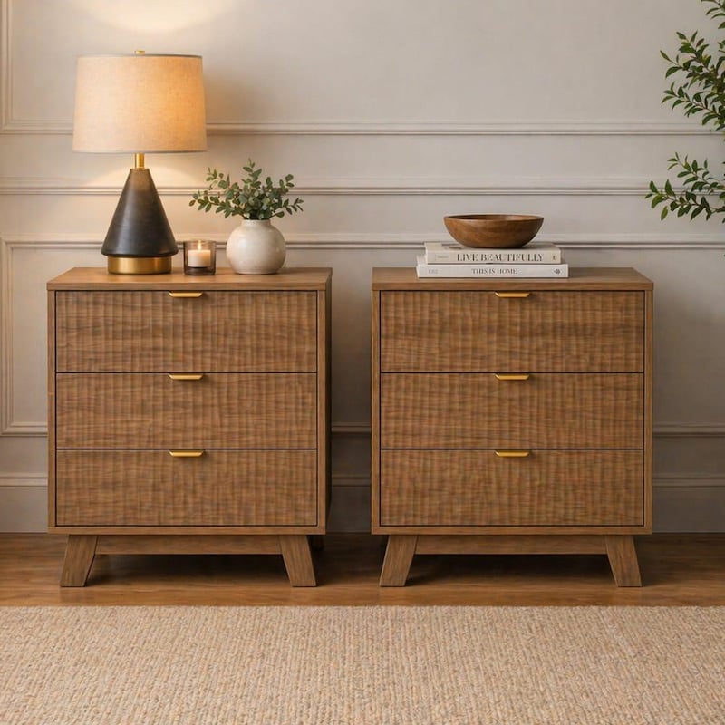 Wood Nightstands Fluted - Etsy