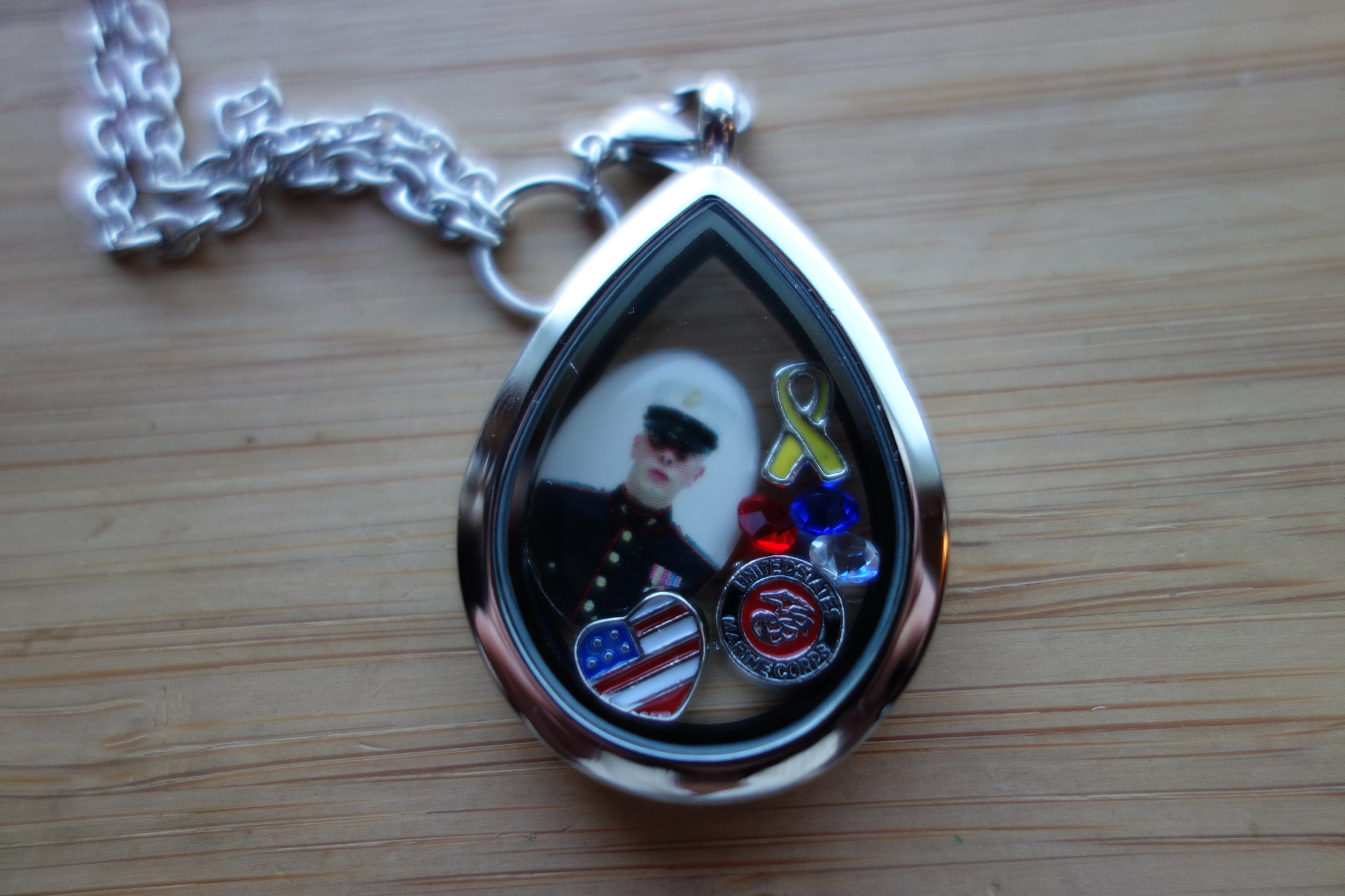 Military army navy marine air force mom locket necklaceUse | Etsy