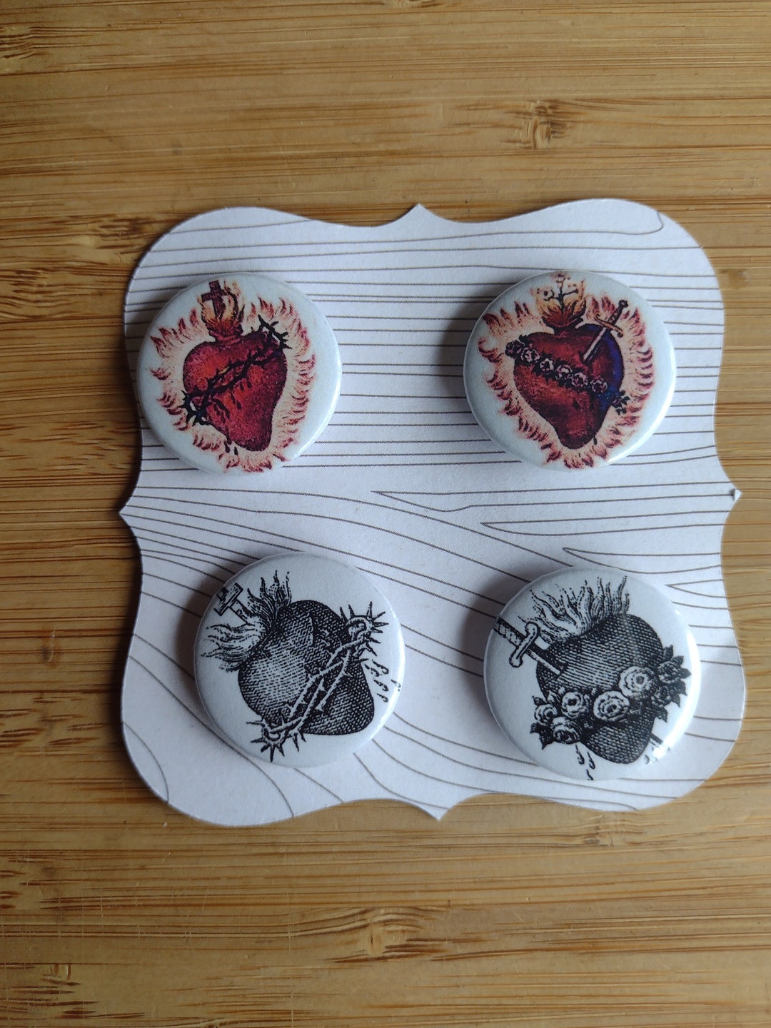 Sacred Heart Button Collection- One Inch Buttons - Etsy