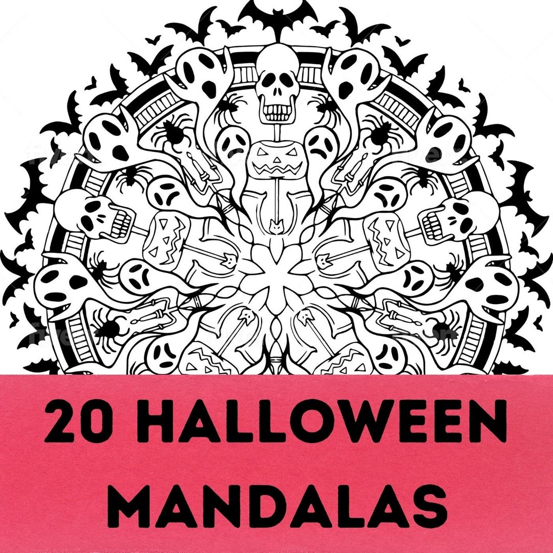 20 Halloween Mandalas Digital Download Printable Instant Download ...