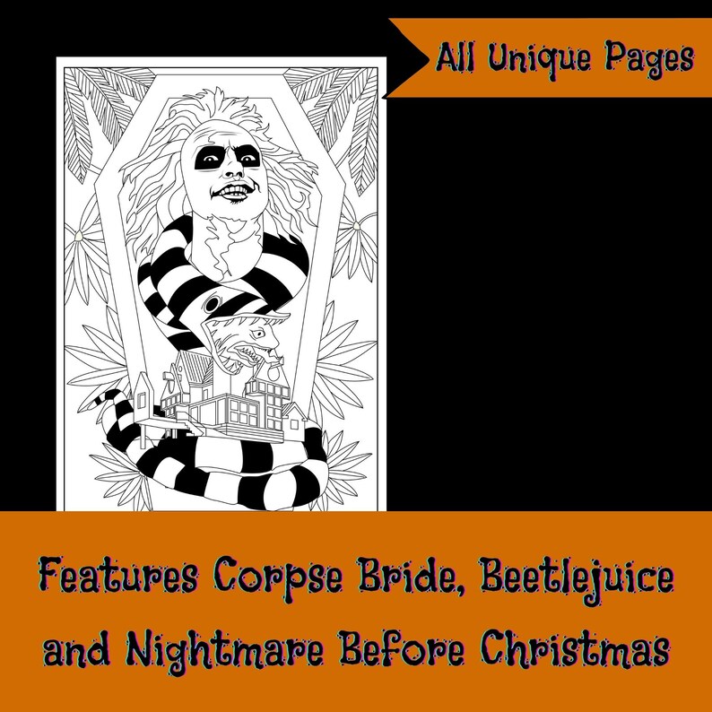 25 Tim Burton Printable Coloring Pages Coloring Printable Digital ...