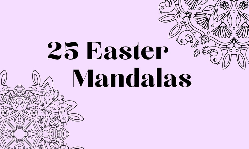 25 Easter Mandala Coloring Pages DIGITAL DOWNLOAD Printable Coloring ...