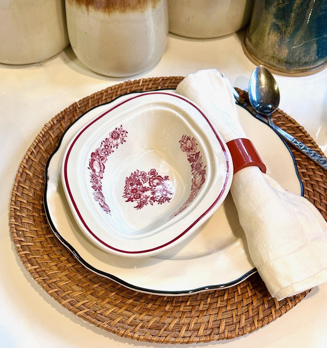 Jackson China, Red Floral, Chop Suey Server, Restaurant Ware, Falls ...