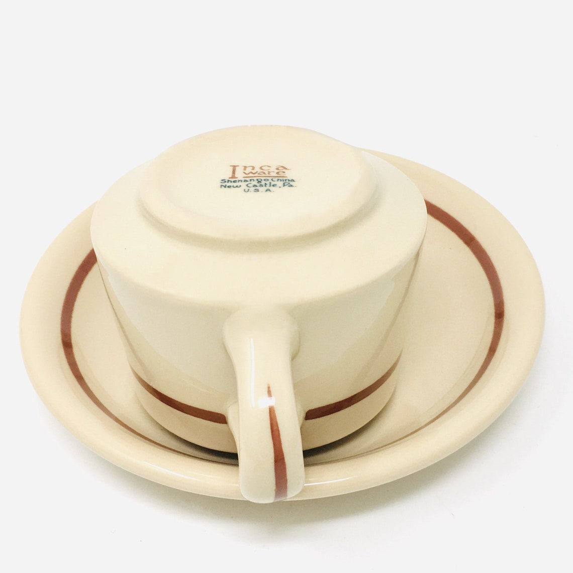 Shenango China Inca Ware Old Diner Mug and Saucer Maroon - Etsy