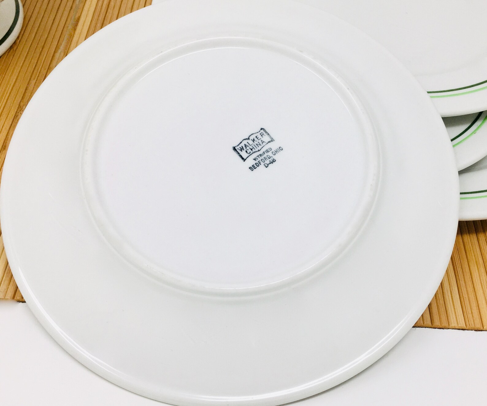 Walker China Dinner Plate Green Lines Restaurant Ware - Etsy