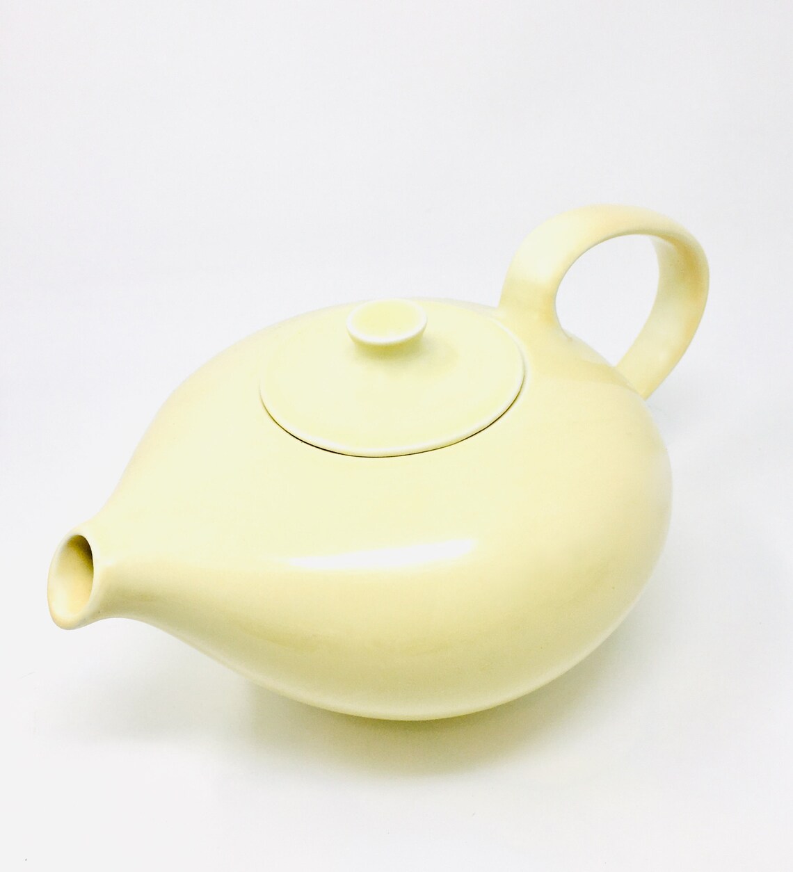 Russel Wright Lemon Yellow Teapot Mid Century Design Casual - Etsy
