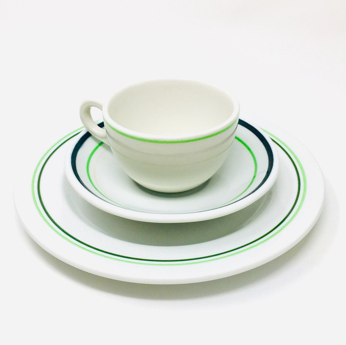 Walker China Dinner Plate Green Lines Restaurant Ware - Etsy