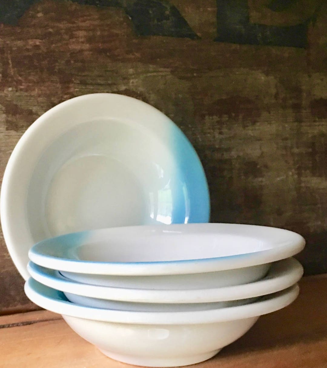 Jackson China Cereal Bowl Blue Airbrush Restaurant Ware - Etsy