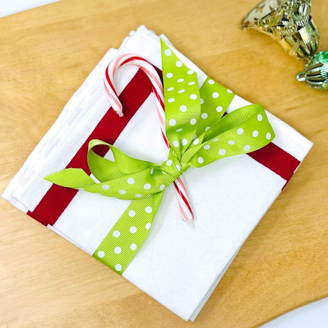 Vintage Napkins Red Border | Set of Six - Etsy