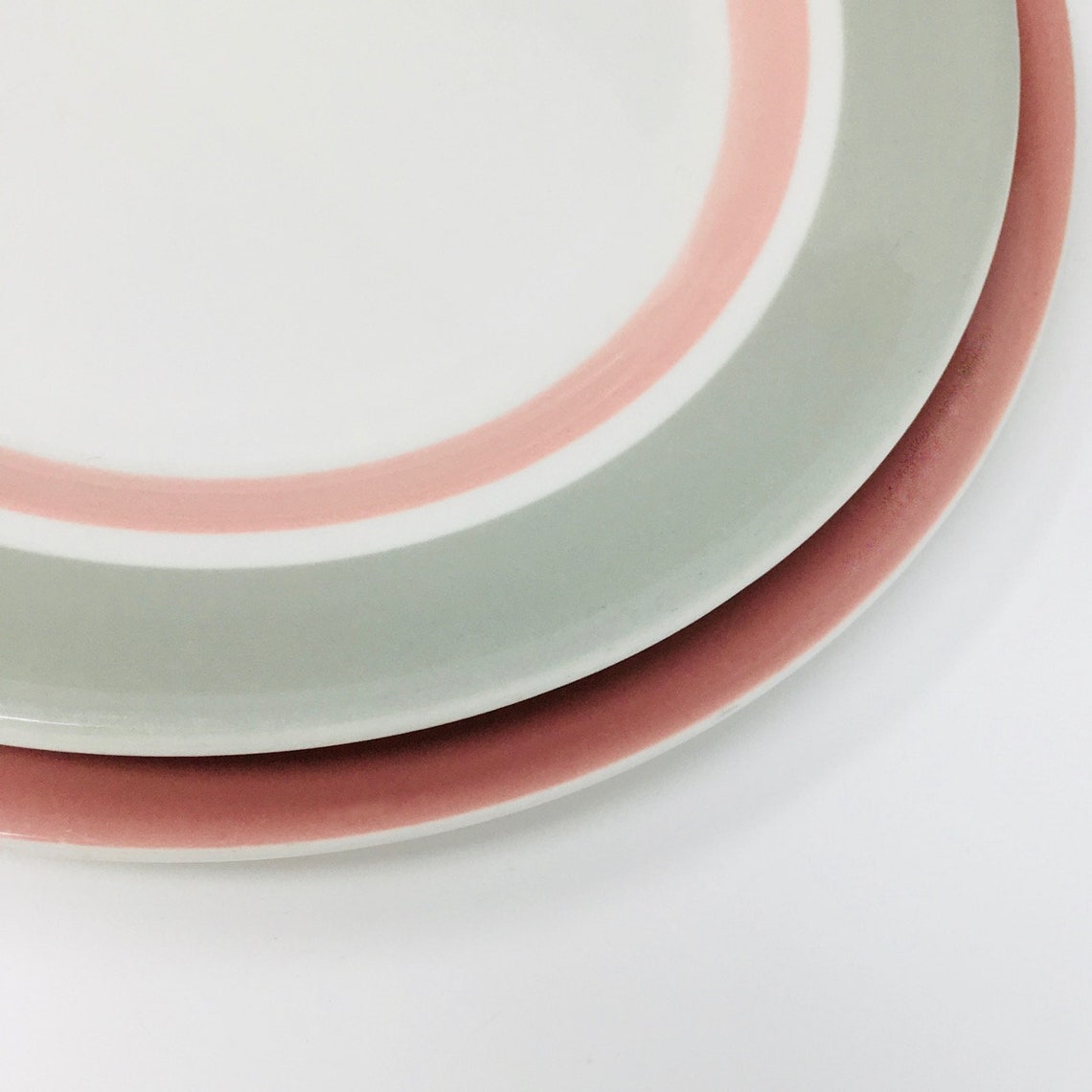Shenango China Dinner Plate Pink and Gray Band Restaurant - Etsy