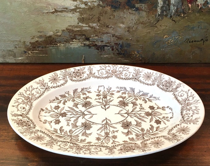 T & R Boote, Large Oval Platter, Lahore, Brown Transferware ...