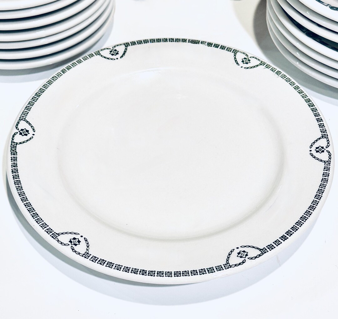Jackson China, Dinner Plate, Green Art Deco Pattern, Restaurant Ware ...