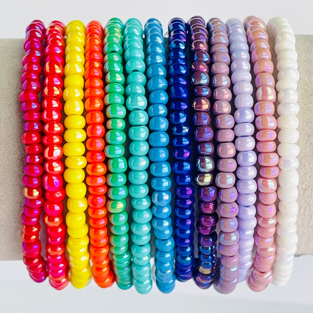 Iridescent Rainbow Color Bracelet Set of 13 - Etsy