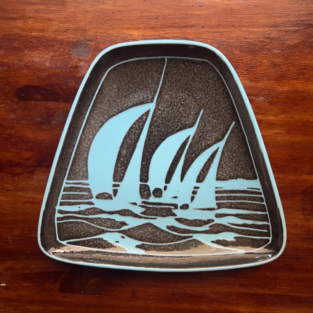 Vintage Poole Pottery Decorative Dish Aegean Yachts Collection 81 ...