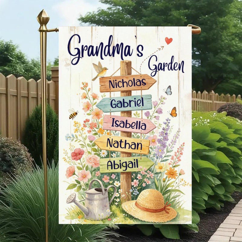 Personalized Flower Flag - Etsy