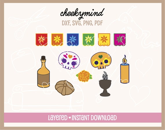 Dia De Los Muertos Clipart Dia De Los Muertos Layered SVG - Etsy