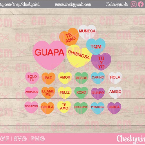 Spanish Sarcastic Candy Conversation Hearts SVG New Heart - Etsy
