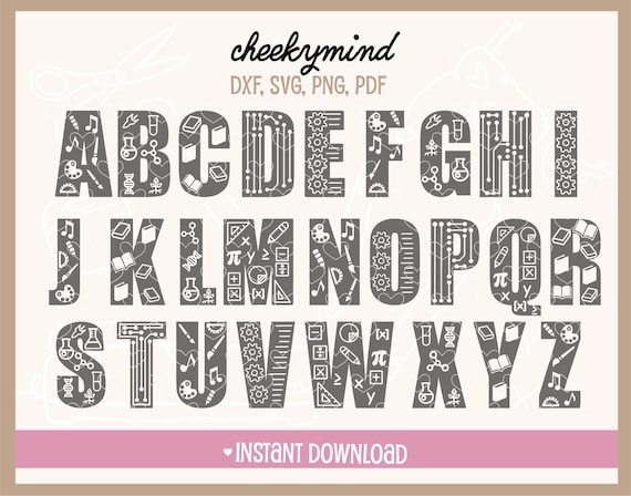 STEM Alphabet Svg STEM Alphabet Png STEM Font Science - Etsy