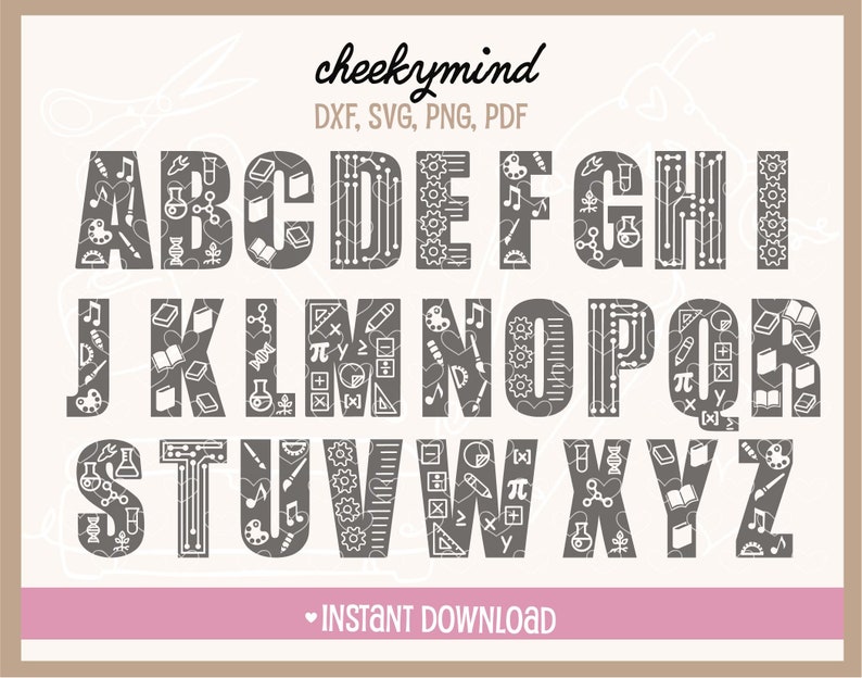 STEM Alphabet Svg STEM Alphabet Png STEM Font Science - Etsy