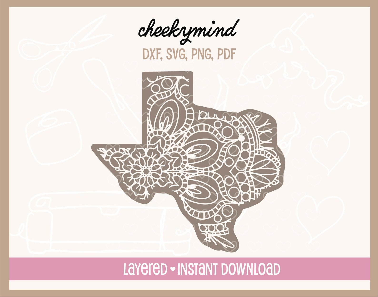 Texas Mandala Texas Zentagle Texas Farmhouse Texas - Etsy
