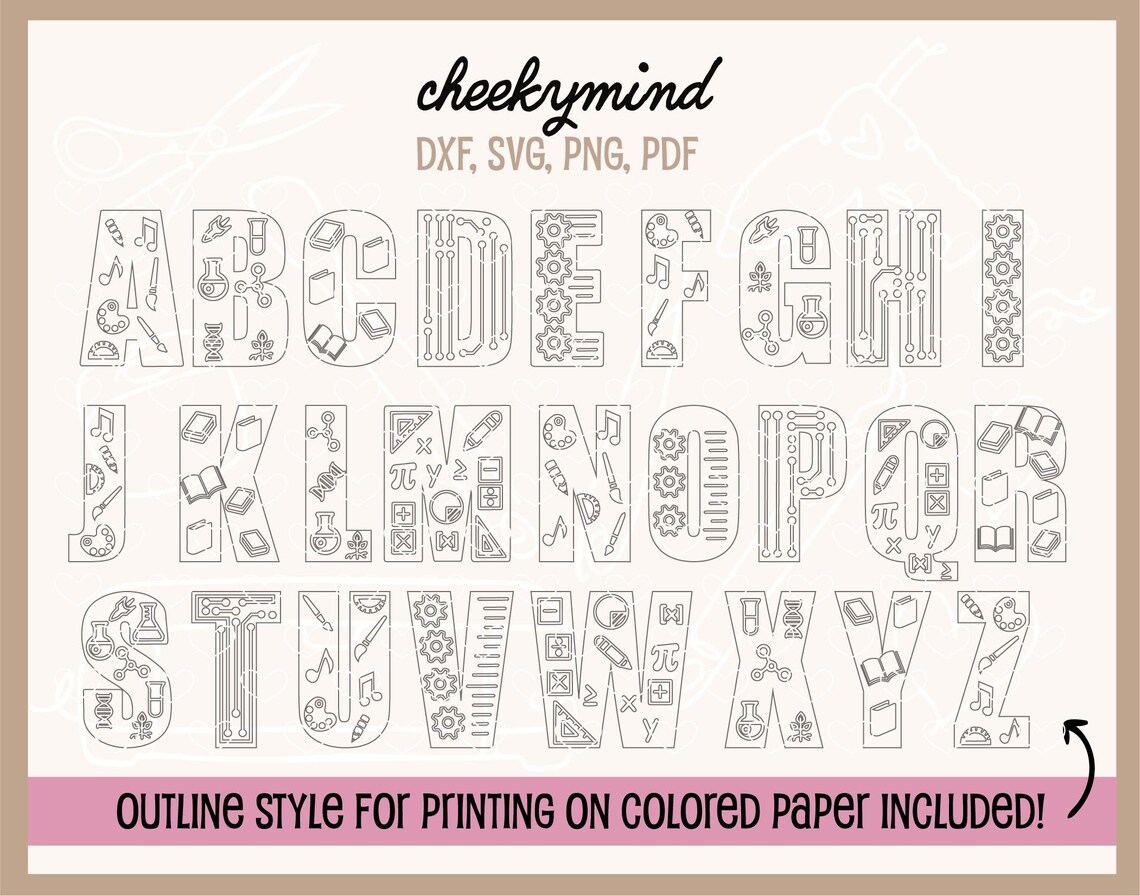 STEM Alphabet Svg STEM Alphabet Png STEM Font Science - Etsy