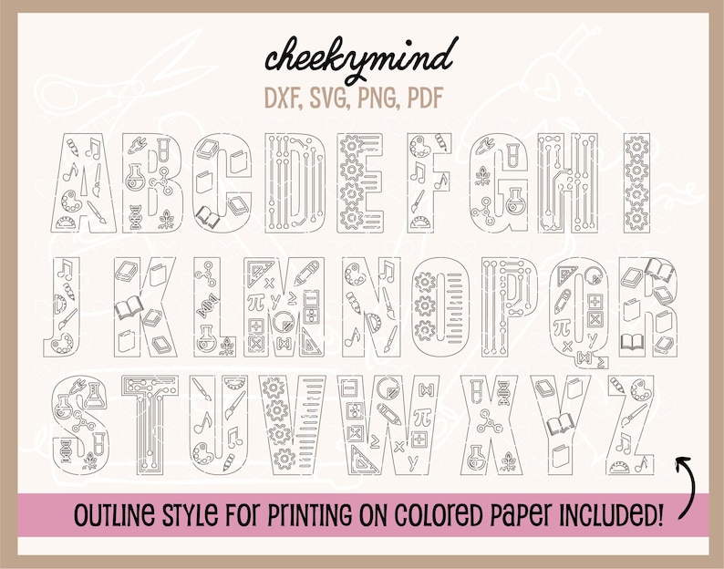 STEM Alphabet Svg STEM Alphabet Png STEM Font Science - Etsy