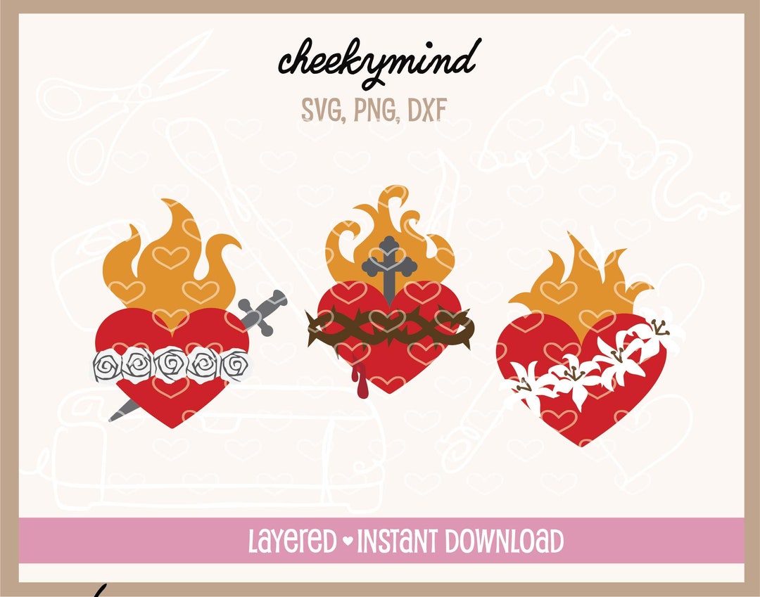 Sacred Heart Svg Png the Most Sacred Heart of Jesus Immaculate Heart of ...