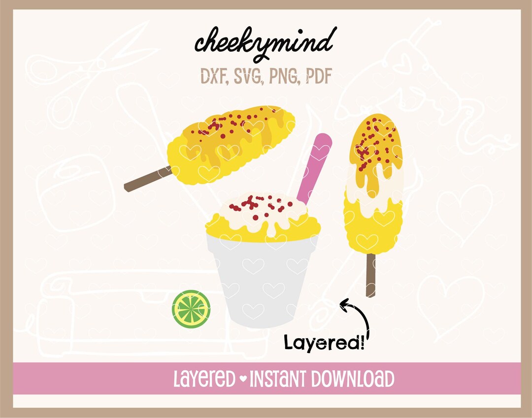 Elote, Corn on the Cob, Elote En Vaso, Bundle Pack, Can Be Used Layered ...