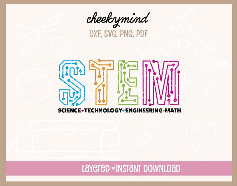 STEM Svg, Stem Logo, Stem Circuit Logo, Science Technology Engineering ...