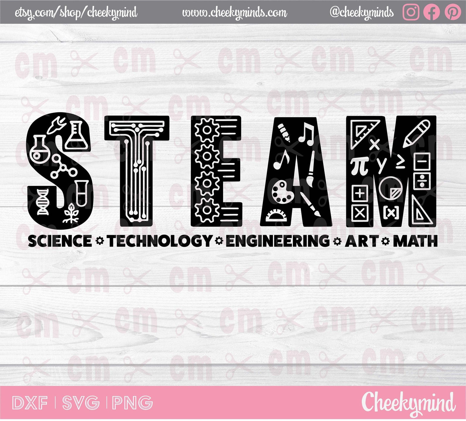 STEAM Science Technology Engineering Art Math SVG PNG | Etsy