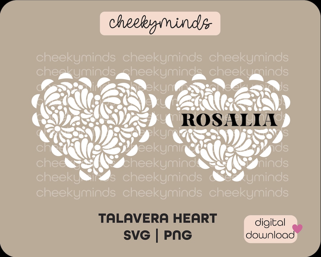 Coquette Talavera Heart SVG Instant Download Spanish Tile Corazon ...