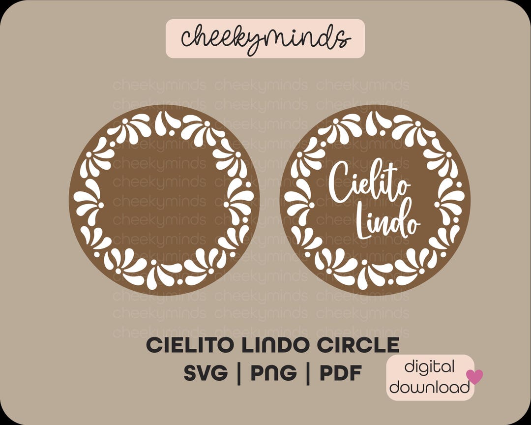 Cielito Lindo Circle SVG, PNG, and PDF Talavera Baby Shower Decor ...