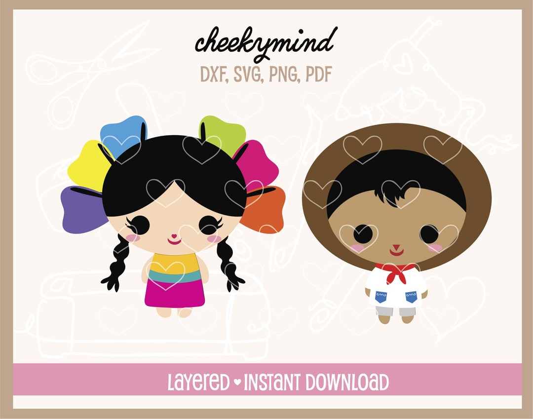 Muñeca Maria and Muñeco Bundle SVG | Mexican Rag Doll | Mexican Clipart ...