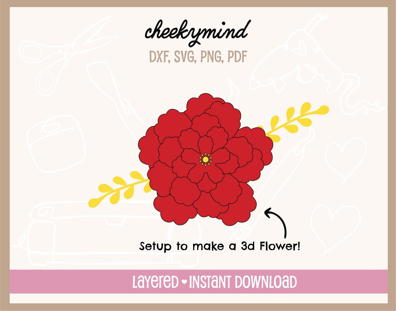 3D Flower SVG DXF PNG Cutfile Clipart | Etsy