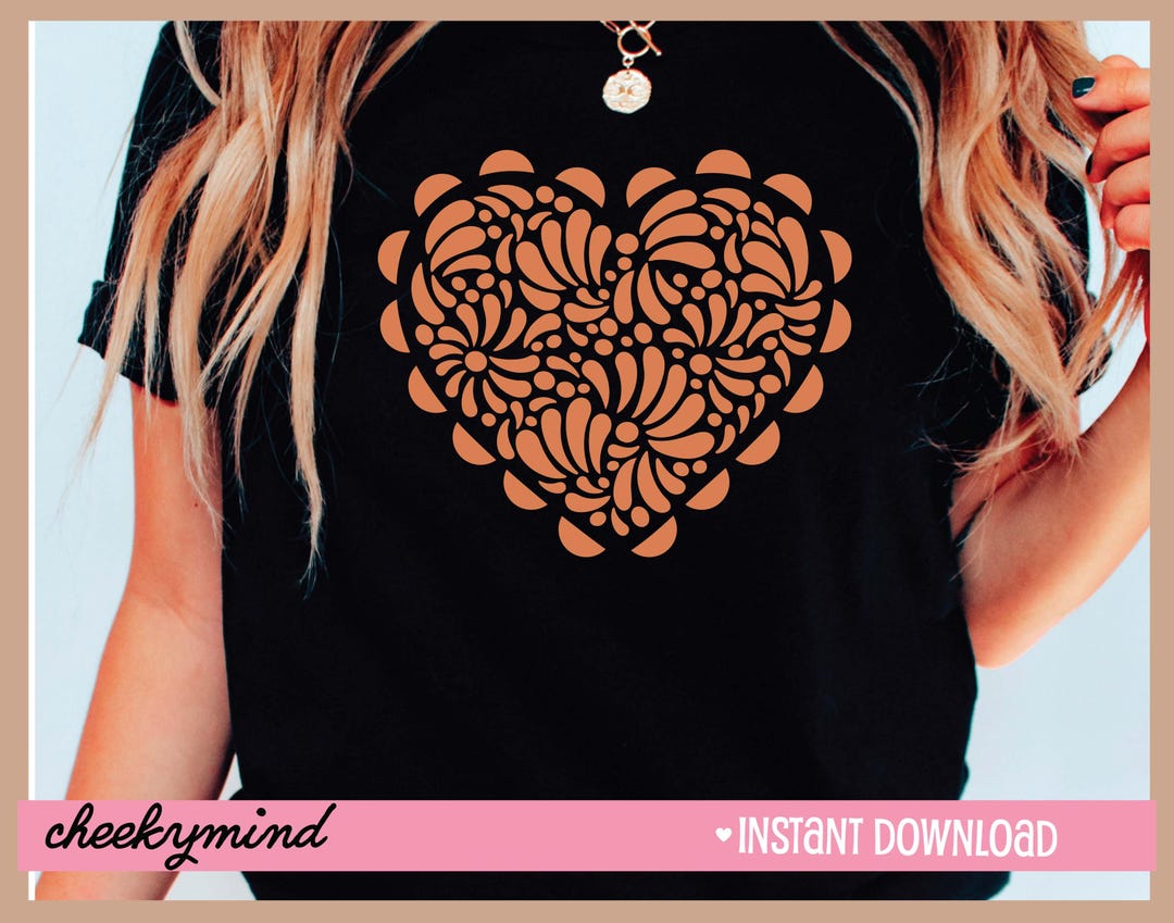 Coquette Talavera Heart SVG Instant Download Spanish Tile Corazon ...