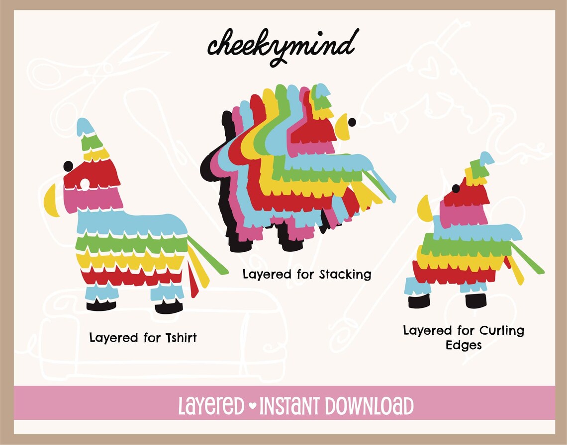 Pinata Svg UPDATED to Layers Pinata Pinata Clipart Cinco - Etsy