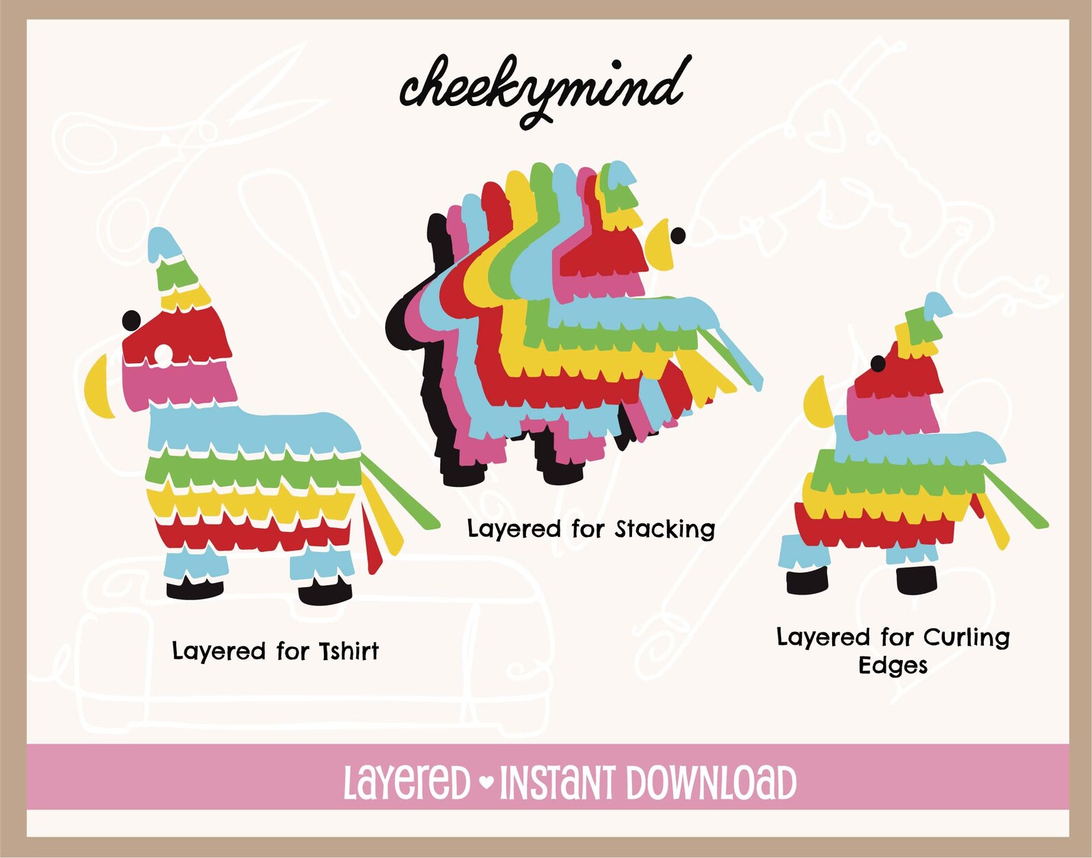 Pinata Svg UPDATED to Layers Pinata Pinata Clipart Cinco - Etsy